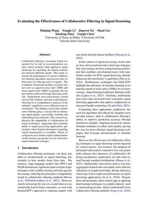 Pdf Evaluating The Effectiveness Of Collaborative Filtering In Signal