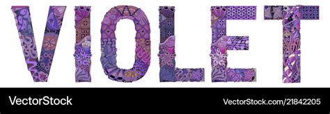 Word Violet Decorative Entangle Object Royalty Free Vector