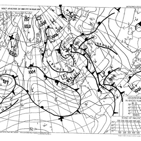 Uk Met Office Sea Level Analysis Chart On 26 March 1999 18 00 Utc A