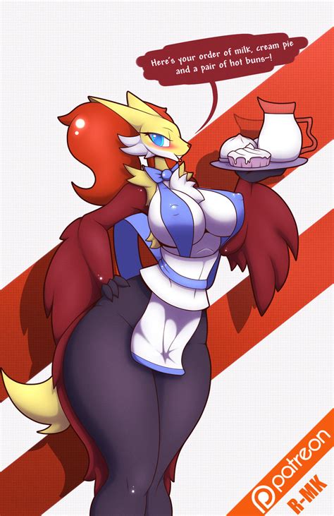 ~delphox Waitress~ By R Mk On Deviantart