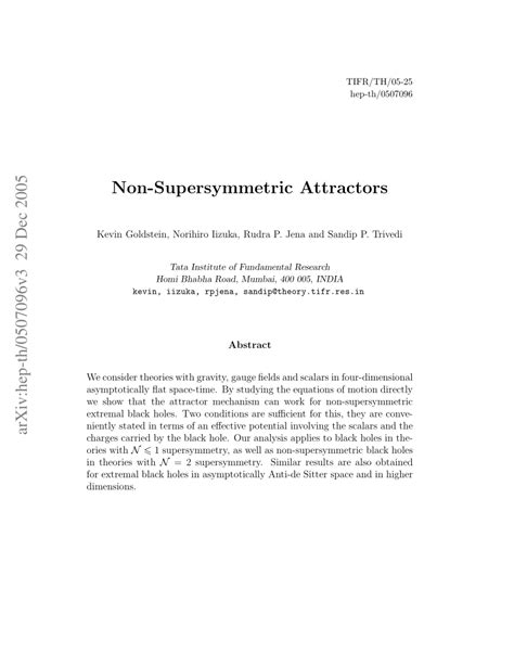 Pdf Nonsupersymmetric Attractors