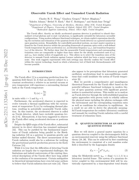 Pdf Observable Unruh Effect And Unmasked Unruh Radiation
