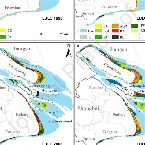 Spatial Distribution Of Different Lulc Types Between 1990 And 2018 The