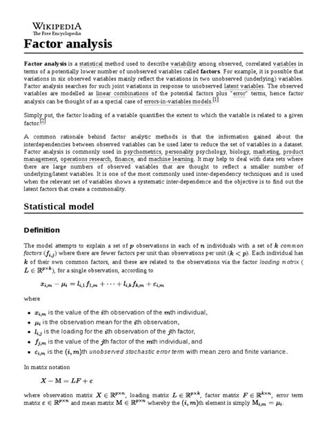 factor analysis pdf factor analysis principal component analysis