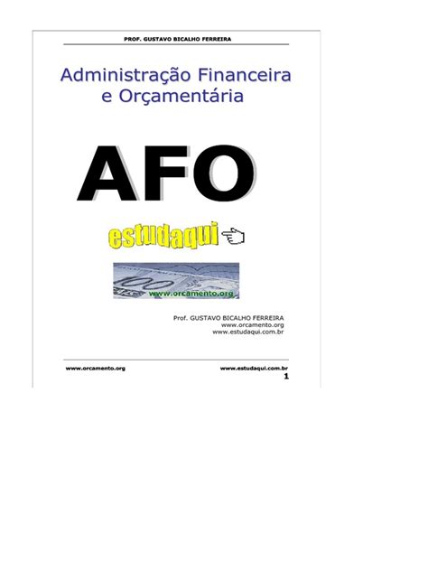 Gustavo Bicalho Afo Apostila 1 Pdf Pdf Orçamento Governamental Orçamento