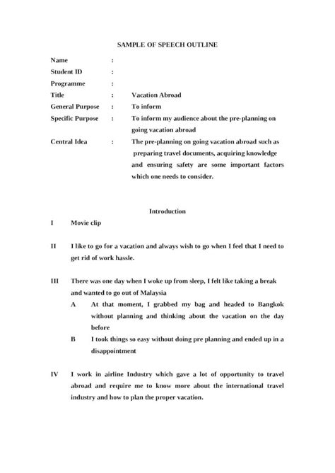 DOC Sample Of Speech Outline DOKUMEN TIPS