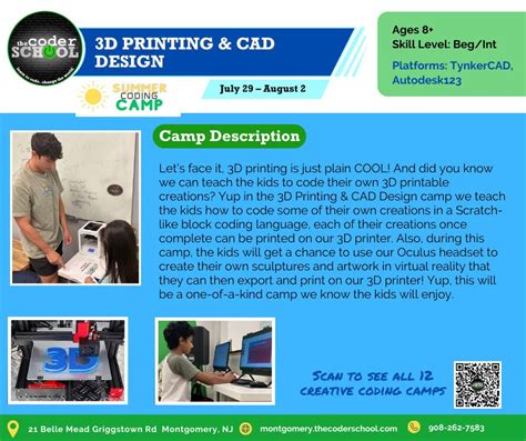 jul 29 3d printing and cad design coding camp hillsborough nj patch