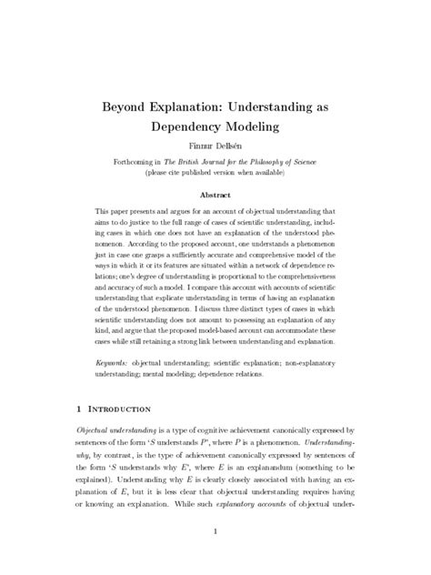 Beyond Explanation Pdf Atomic Orbital Epistemology
