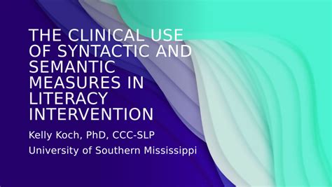 Pdf The Clinical Use Of Syntactic And Semantic Measures In Literacy