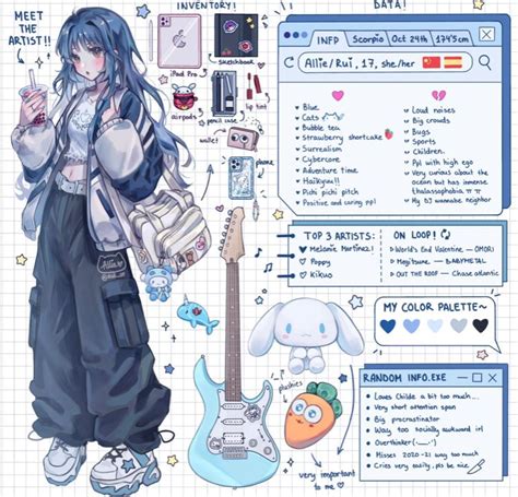 Dnd 5e Character Sheet Full Colour Blue Background Printable Download