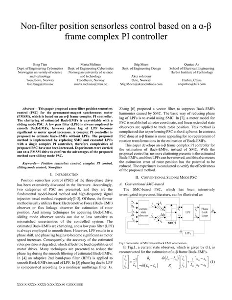PDF IECON2019 Non filter position sensorless control based on a α β frame complex frequency PI