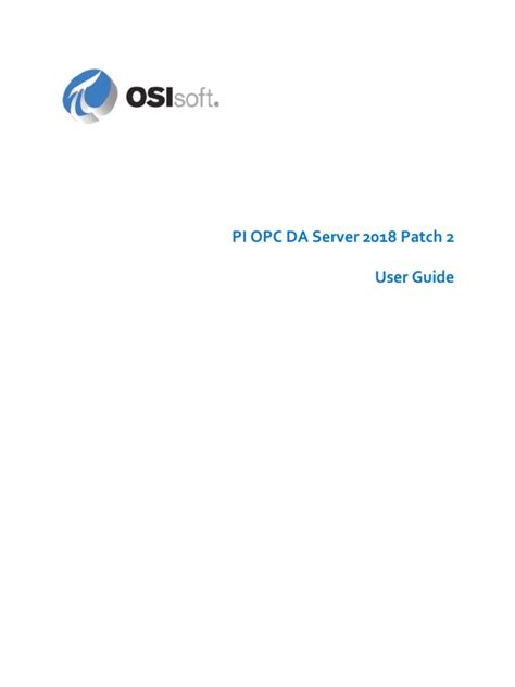 Pi Opc Da Server 2018 Patch 2 User Guide Pdf Server Computing