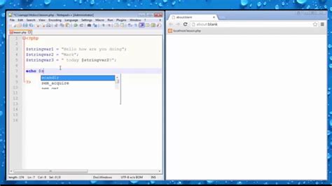 Php Tutorial For Beginners 5 String Concatenation Youtube