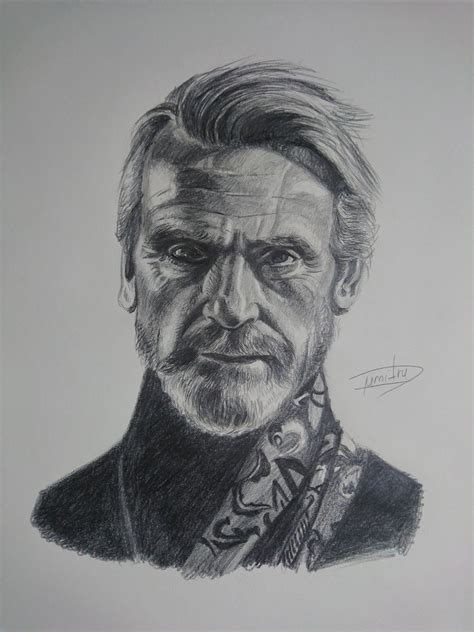 Portrait Draw Of Actor Is Jeremy Irons