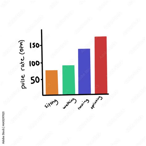Bpm Graph Different Exercises Science Illustration Drawing Educational Stock Illustration