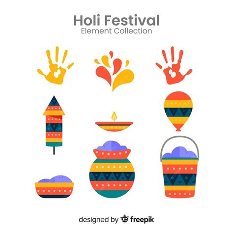 Free Vector Holi Festival Element Collection
