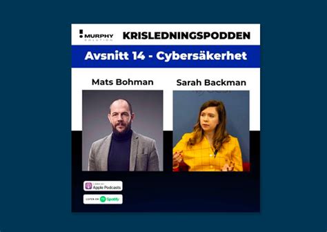 14 Cybersäkerhet And Cyberkriser Med Doktorand Sarah Backman Murphy
