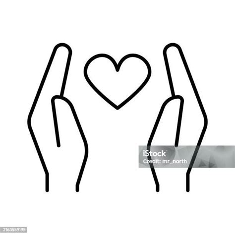 케어 아이콘 얇은 선 스타일 벡터 일러스트 레이 션 그래픽 디자인 Charitable Foundation에 대한 스톡 벡터 아트 및 기타 이미지 Charitable