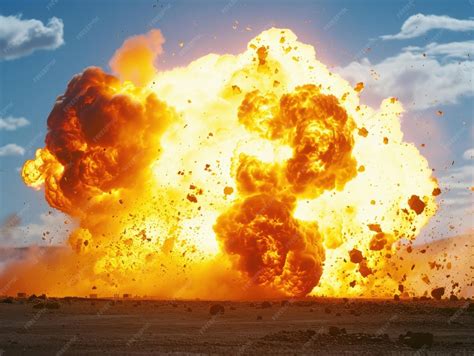 Massive Explosion Under A Dramatic Sunset Sky Sending Clouds And Debris