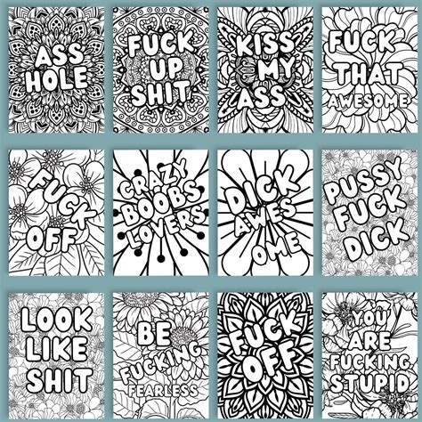 150 Swear Words Coloring Pages For Adults Printable Coloring Pages