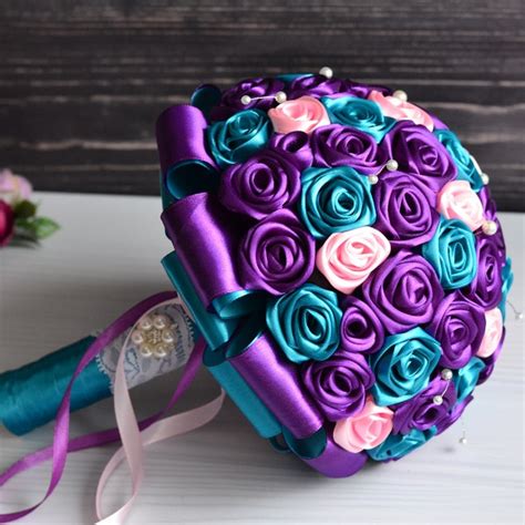 Satin Bouquet Flowers Etsy