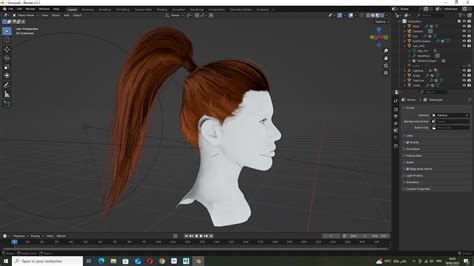 3d Tight Ponytail Hairstyle Render Ready Female Hair Model