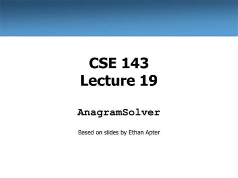 Ppt Cse 143 Lecture 19 Powerpoint Presentation Free Download Id