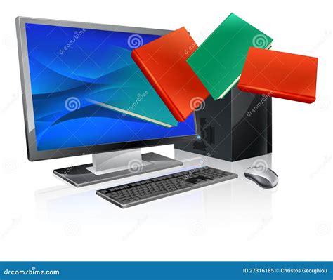 Computer Books Education Or Ebook Concept Stock Vector Illustration