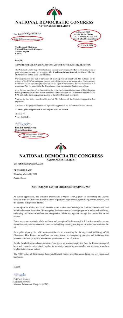 Factcheck Koku Anyidohos Fake Aduomi Support Letterhead Vs The Ndc