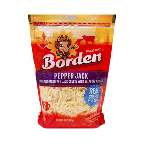 Borden Pepper Jack Shredded Monterey Jack Cheese