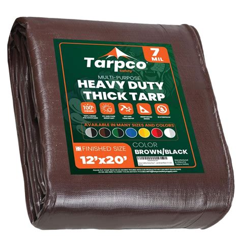 Reviews For Tarpco Safety 12 Ft X 20 Ft Brownblack 7 Mil Heavy Duty