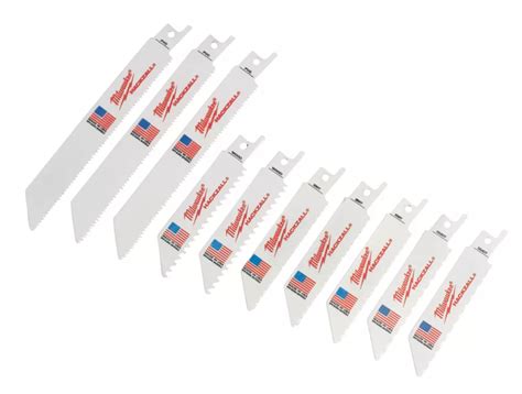 Milwaukee Hackzall 49220220 Multi Material Blade Set 10 Pieces Screwfix