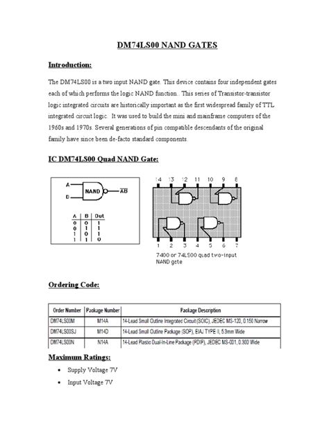 7400 Nand Gates Pdf Logic Gate Integrated Circuit