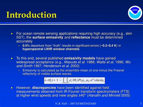 Ppt Emissivity And Reflection Model For Calculating Water Surface Leaving Infrared Radiance