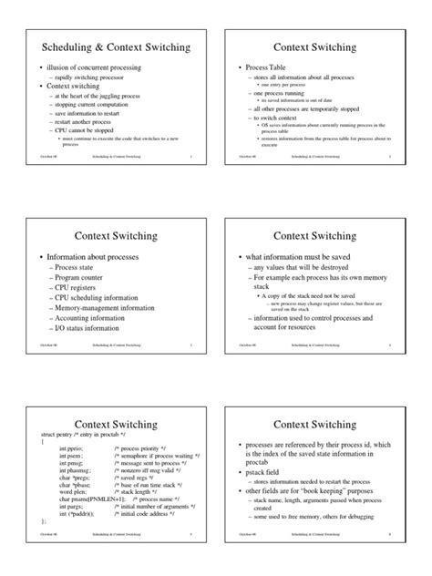 1 Scheduling Context Switching Pdf Process Computing Subroutine