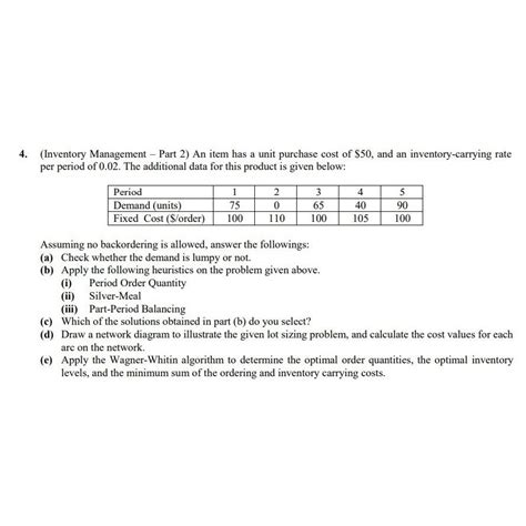 Solved Inventory Management ﻿part 2 ﻿an Item Has A Unit