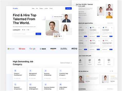 Job Portal Website Landing Page On Behance