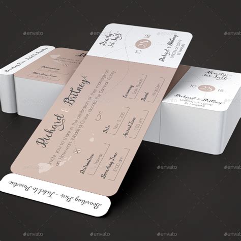 Pinky Wedding Boarding Pass Invitation Template Print Templates