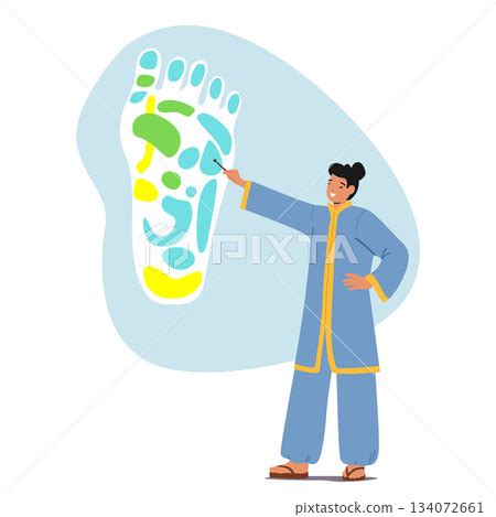 Female Asian Doctor Representing Foot Stock Illustration