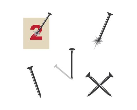 Conception Dillustration Vectorielle De Clou En Métal Vecteur Premium