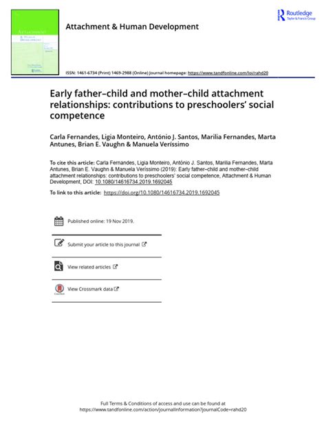 Early Father Early Mother Pdf Attachment Theory Affect Psychology