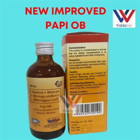 [new And Improved] 120 Ml Papi Ob Vetmate New Improved Papi Ob 120ml Vitamins Mineral Malunggay