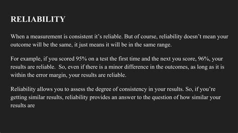 Reliability And Validity Types And Examplepptx