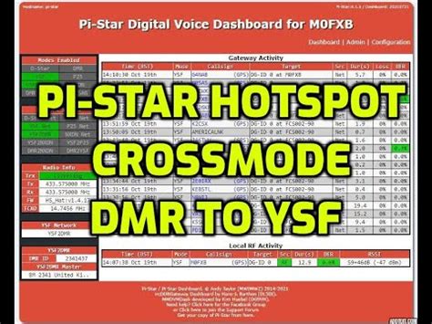 PI-STAR HOTSPOT -DMR TO YSF CROSSMODE - YouTube