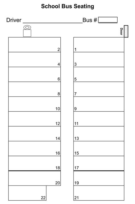 School Bus Seating Diagram Free Printable Pdf