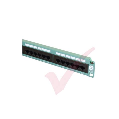 Excel 24 Port Cat5e Patch Panel Green
