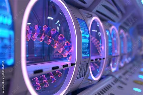 Chromosomes Being Manipulated A Zerogravity Lab Aboard A Space Station