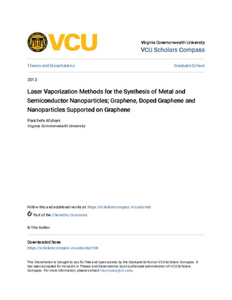 Pdf Laser Vaporization Methods For The Synthesis Of Metal And