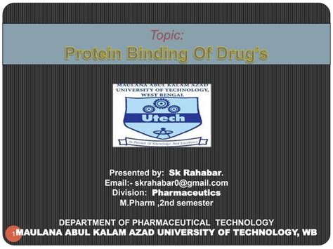 Protein Binding Of Drug Pptx