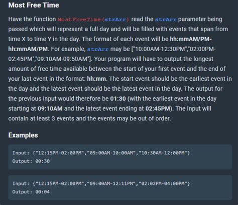 solved most free time have the function mostfreetime